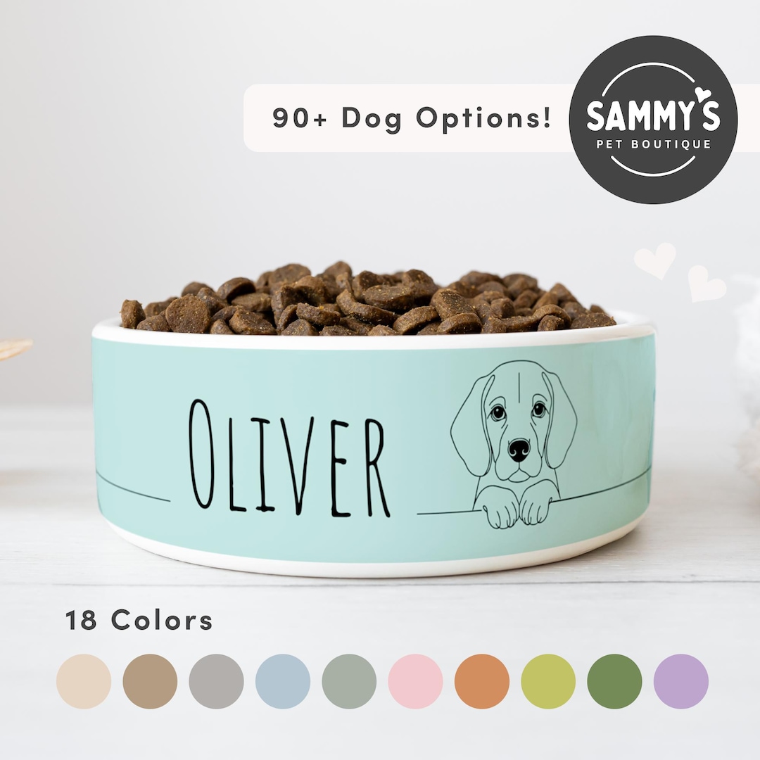 Personalized Dog Bowls With Name and Breed, Ceramic Dog Bowls Perfect ...