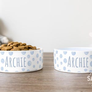 Cute Ceramic Dog Bowl, Custom Dog Bowl With Name, Pretty Dog Bowl ...
