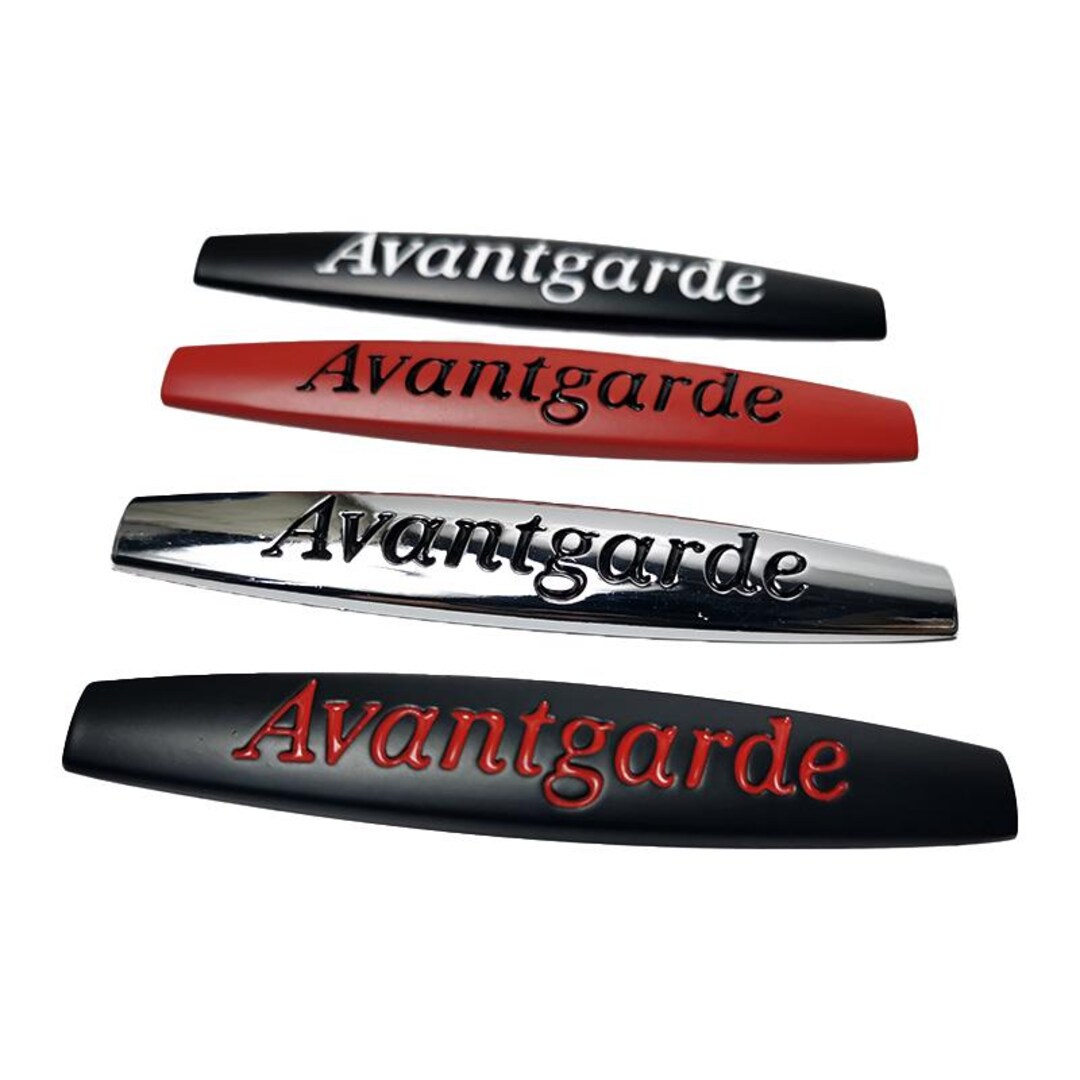 Mercedes Benz Avantgarde Metal Emblems for Side Wing Red Black Chrome ...