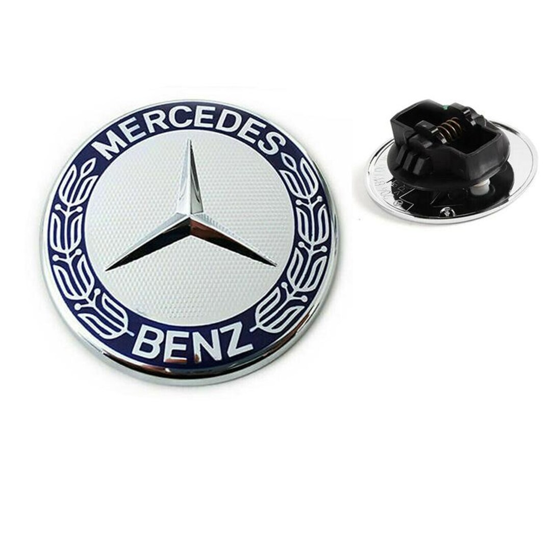 Front Hood Logo Badge Mercedes-benz AMG A, C, B, E, G, GLK, GLA Blue ...