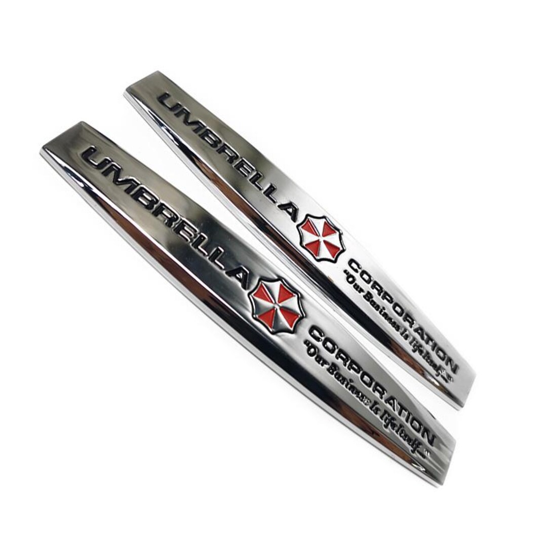 2 Umbrella Corporation Logo Emblems in Chrome Grey Metal 100x18mm - Etsy