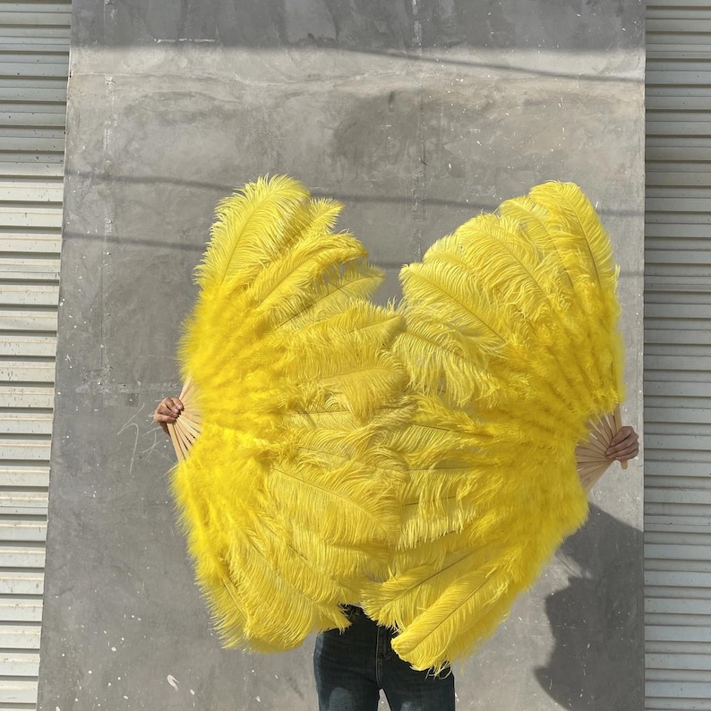 Large Ostrich Feather Fan - Professional Stage Prop,showgirl Fan, Dance ...