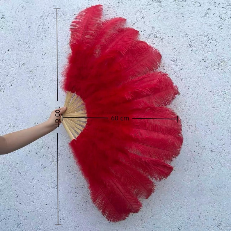 Large Ostrich Feather Fan - Professional Stage Prop,showgirl Fan, Dance ...