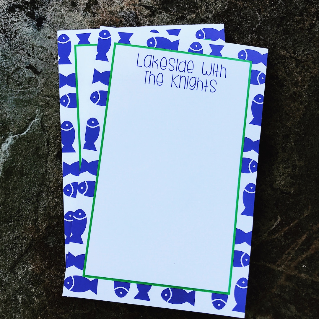 Lake House Personalized Notepads - Fish - Set of 2 - Monogrammed ...