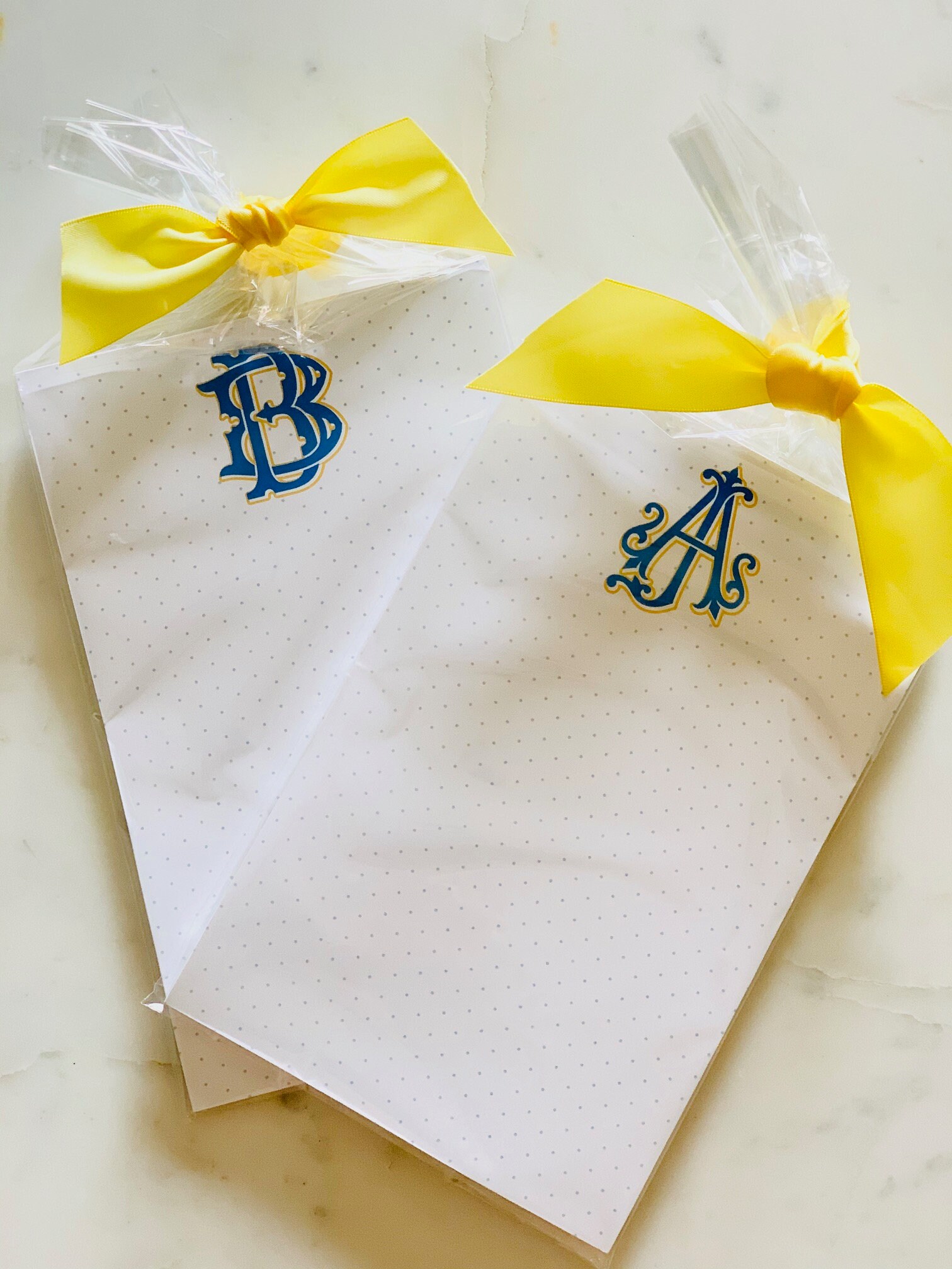 Personalized Notepads INTERLOCKING MONOGRAM DOTS Set of 2 | Etsy