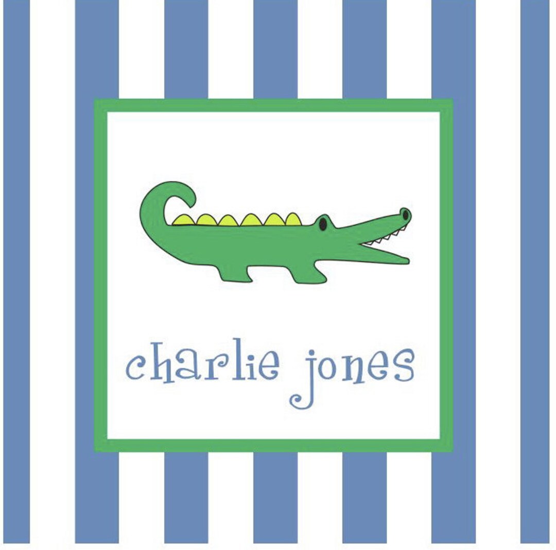 Alligator Sticker, Enclosure Card, Book Plate or Address Label - Set of ...