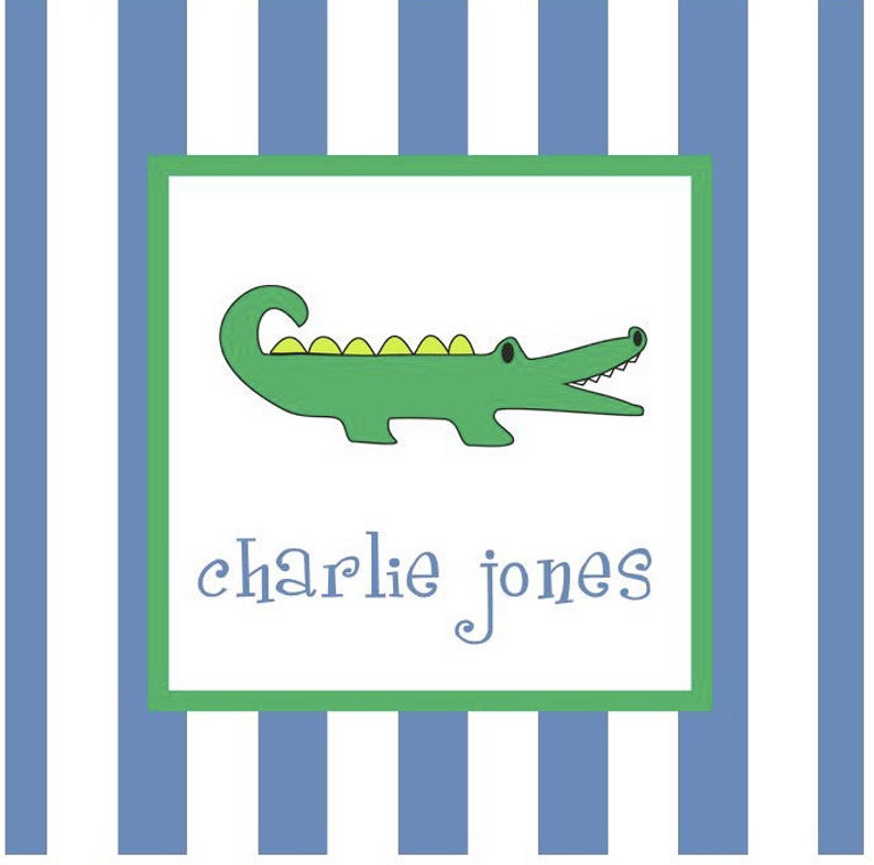 Alligator Sticker Enclosure Card Book Plate or Address Label - Etsy