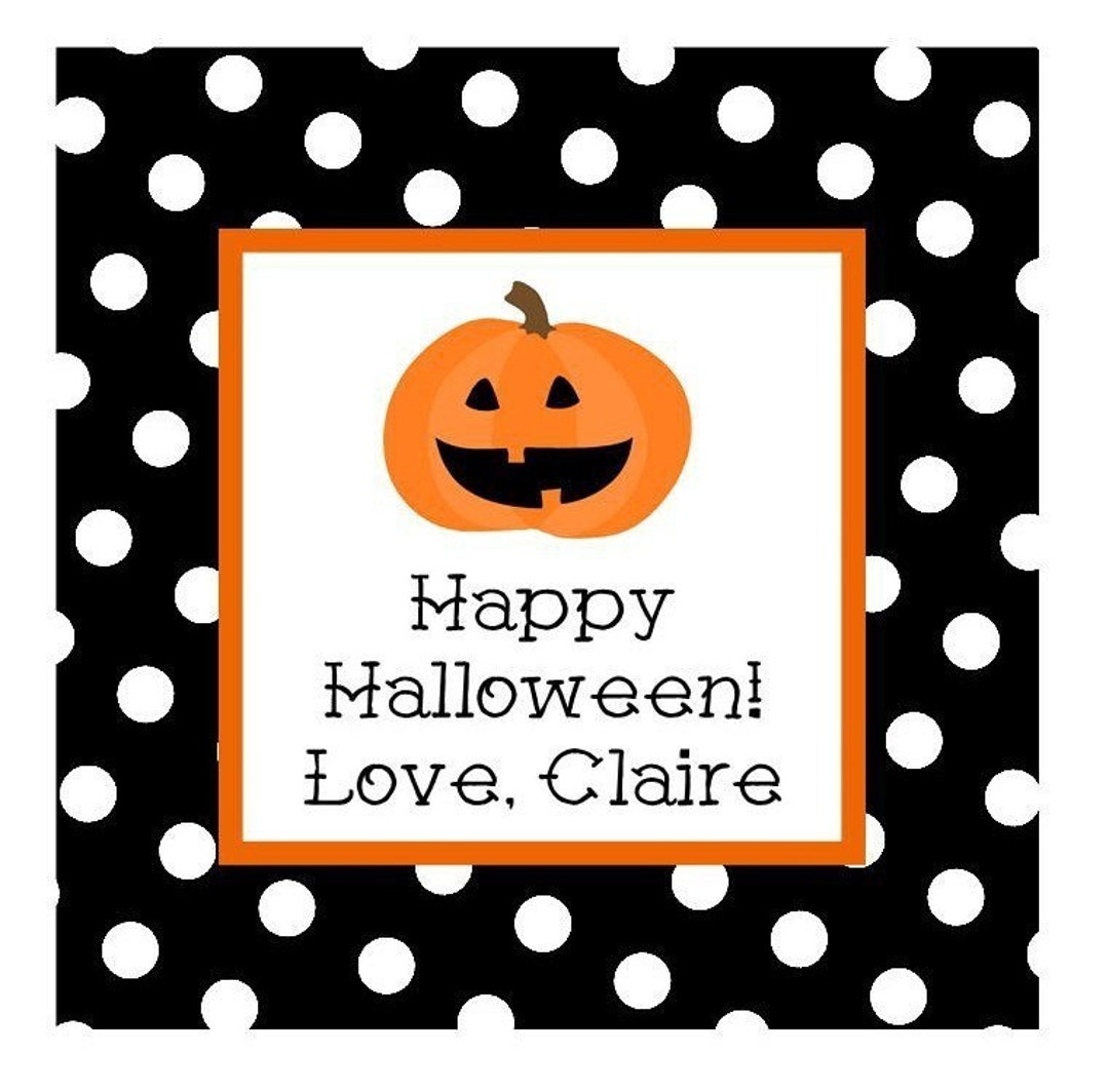 Halloween Pumpkin Sticker Gift Tag or Address Label Set of - Etsy