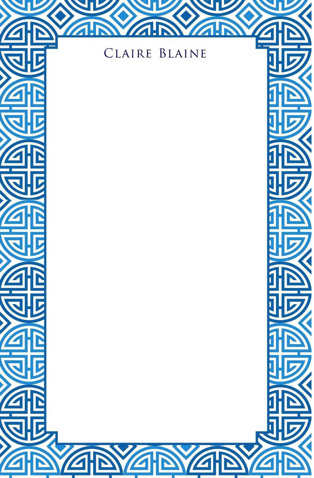 Blue & White Chinoiserie Personalized Notepads Double Happiness - Set ...