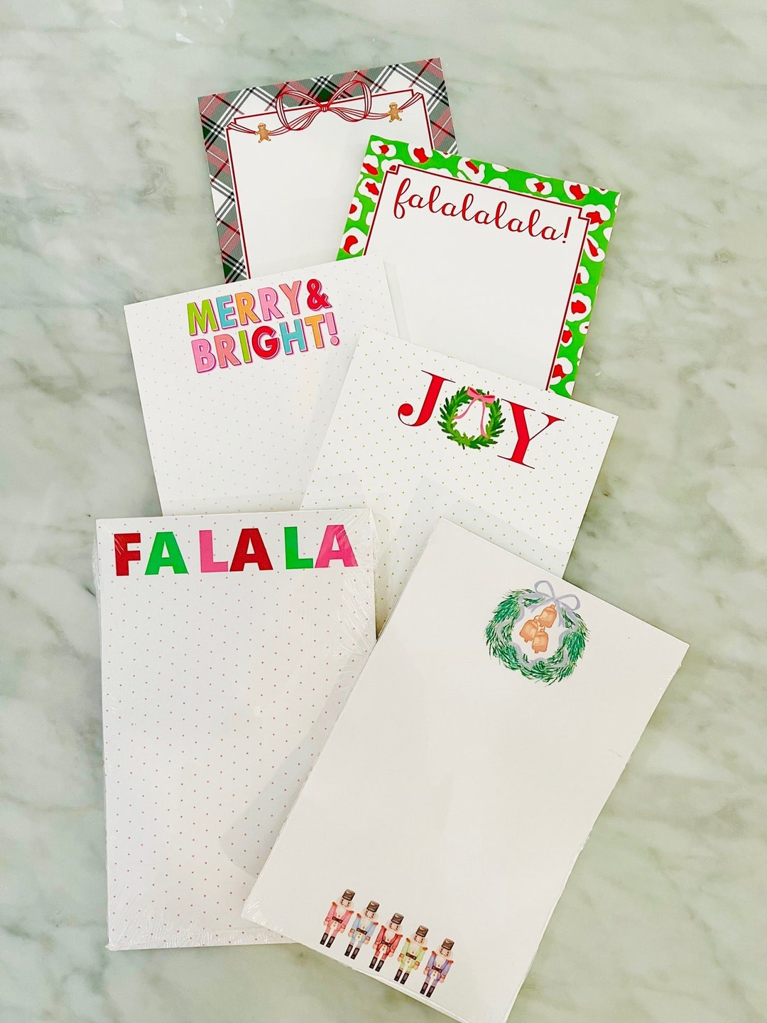 Christmas Holiday Notepads - READY to SHIP - Plaid - Falala - Merry ...