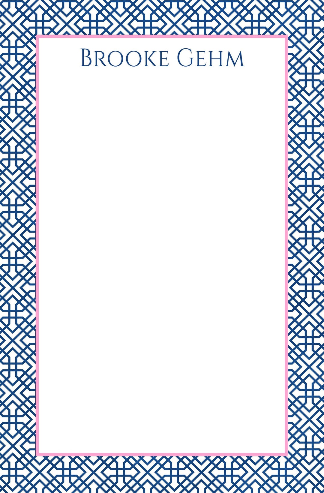 Personalized Navy Lattice Notepads - Set of 2 - Monogrammed Notepads - Etsy