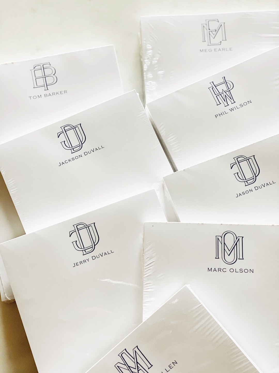 Interlocking Monogram Notepads - Set of 2 - Monogrammed Notepads ...