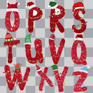 Christmas Alphabet PNG Christmas Letters Clipart Santa Alphabet PNG ...