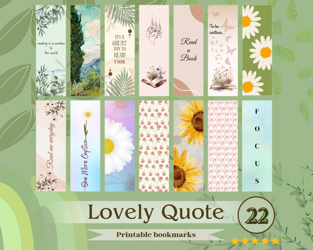 Printable Bookmarks,boho Printable, Set,instant Download,book Lovers ...