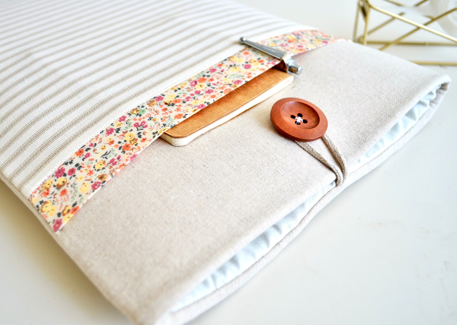 Stripes + Floral iPad Sleeve Case, Custom Made iPad / Air 10.9" / iPad ...