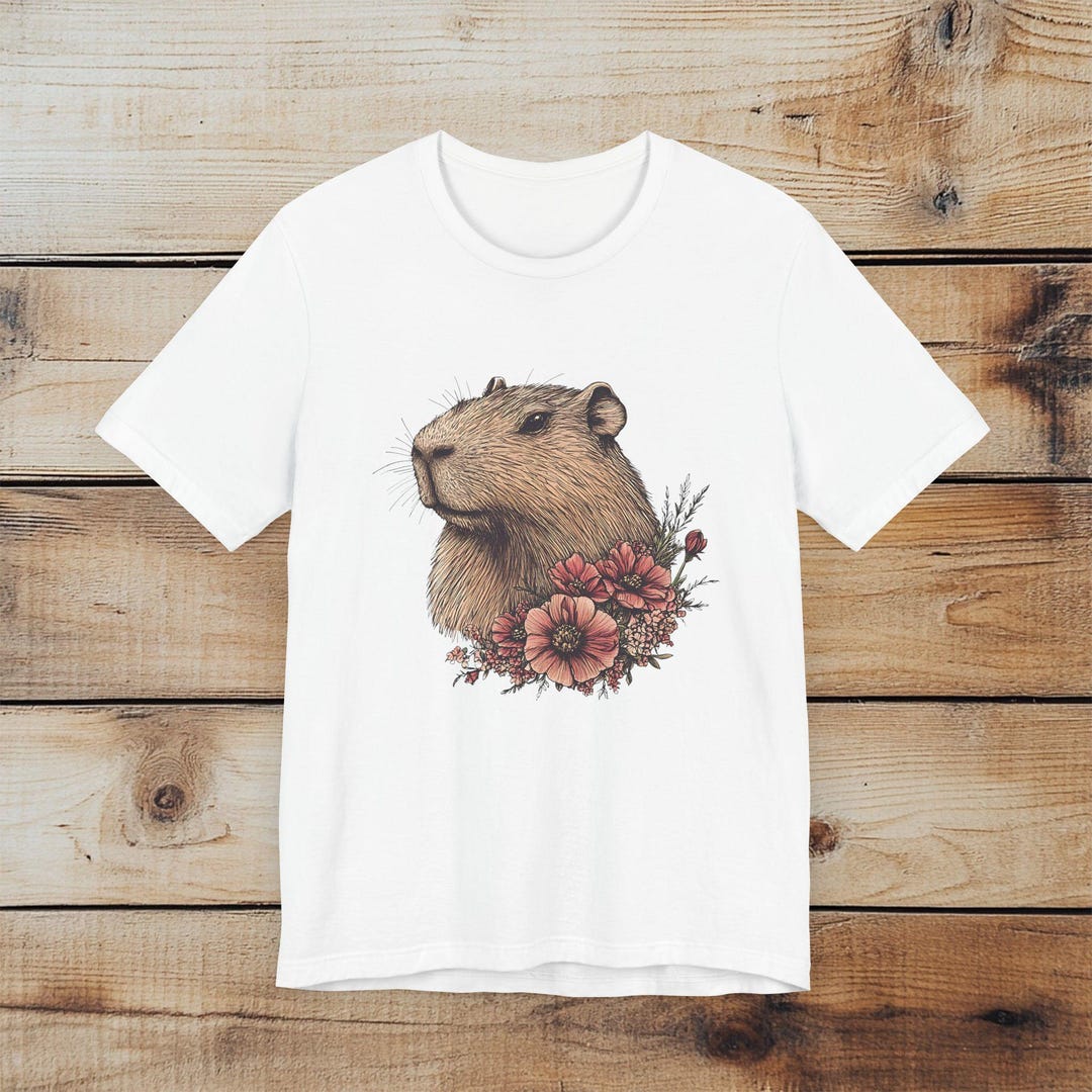 Capybara Shirt ,cute Capybara Shirt, Capybara With Flowers Shirt, Gift ...