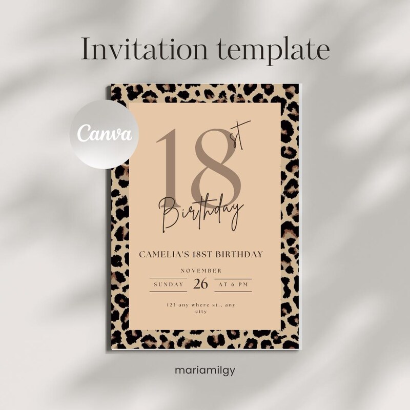 Leopard Print Invitations - Etsy