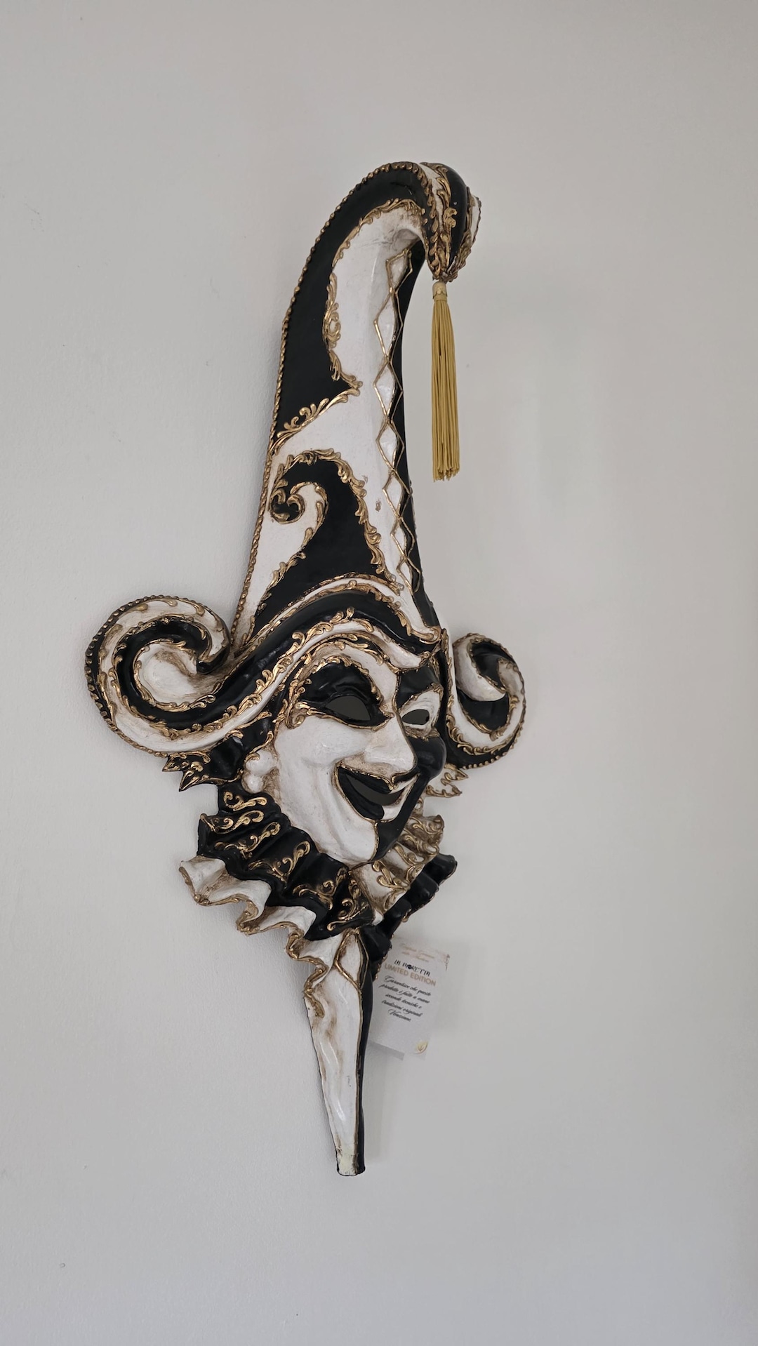 Venetian Jester Mask in Two-tone Colors (white, Black, and Gold ...