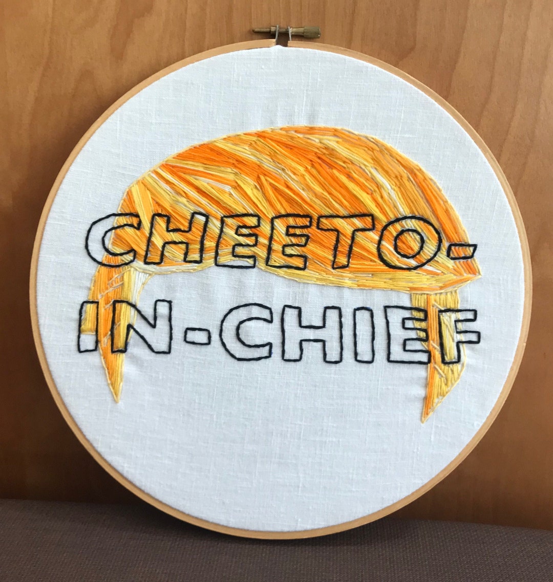 Modern Hand Embroidery: "cheeto-in-chief" - Etsy