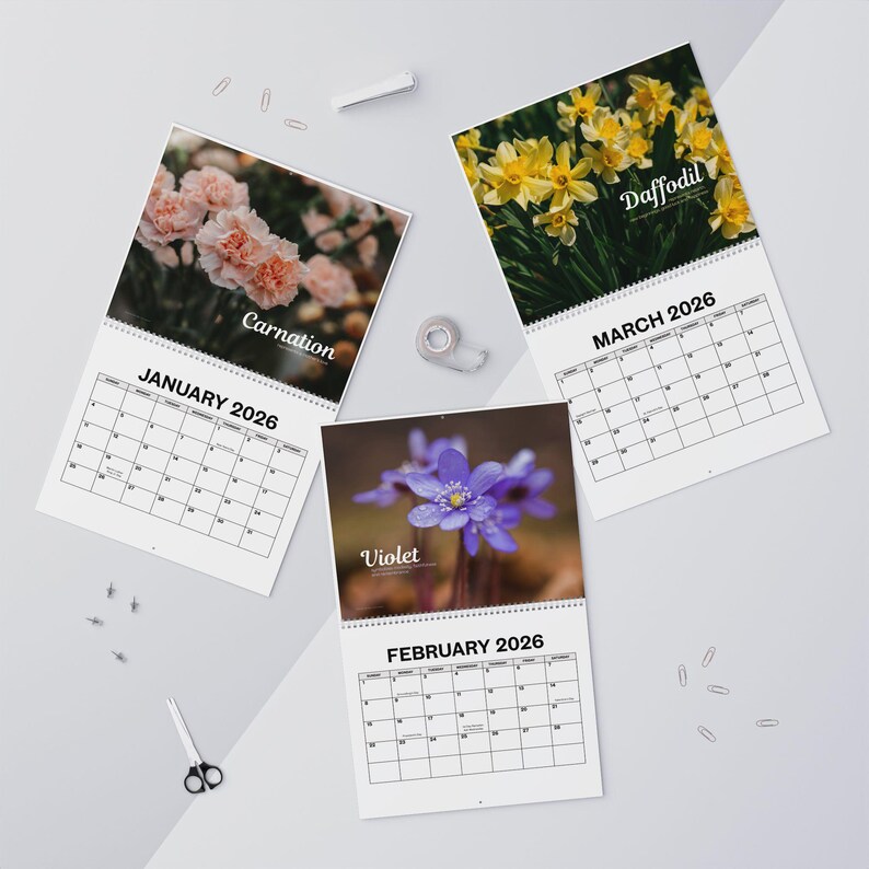2026 Birth Flower Calendar: Floral Photography Wall Art - Etsy