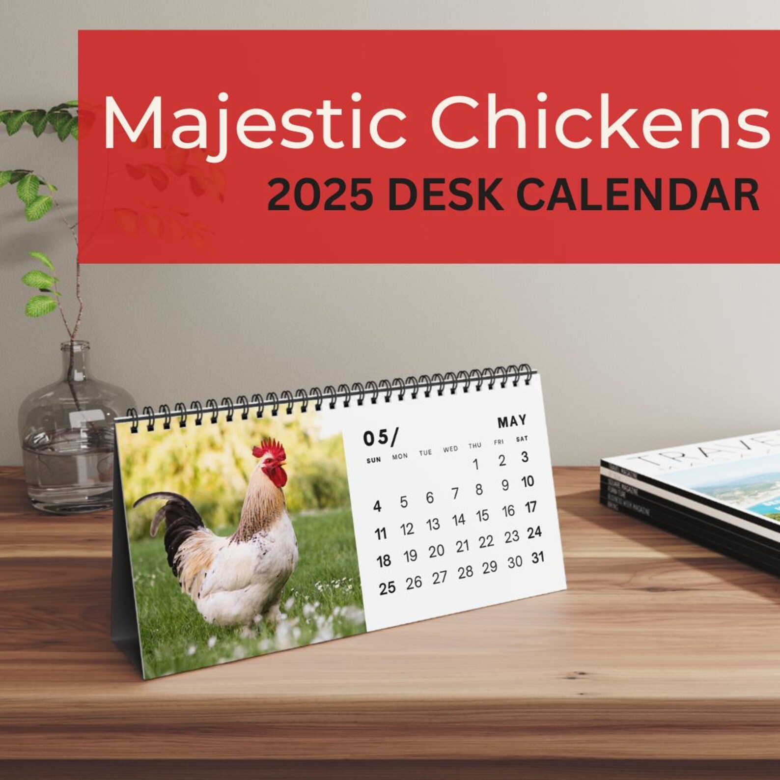 2025 Majestic Chickens Desk Calendar: A Year of Feathered Royalty - Etsy