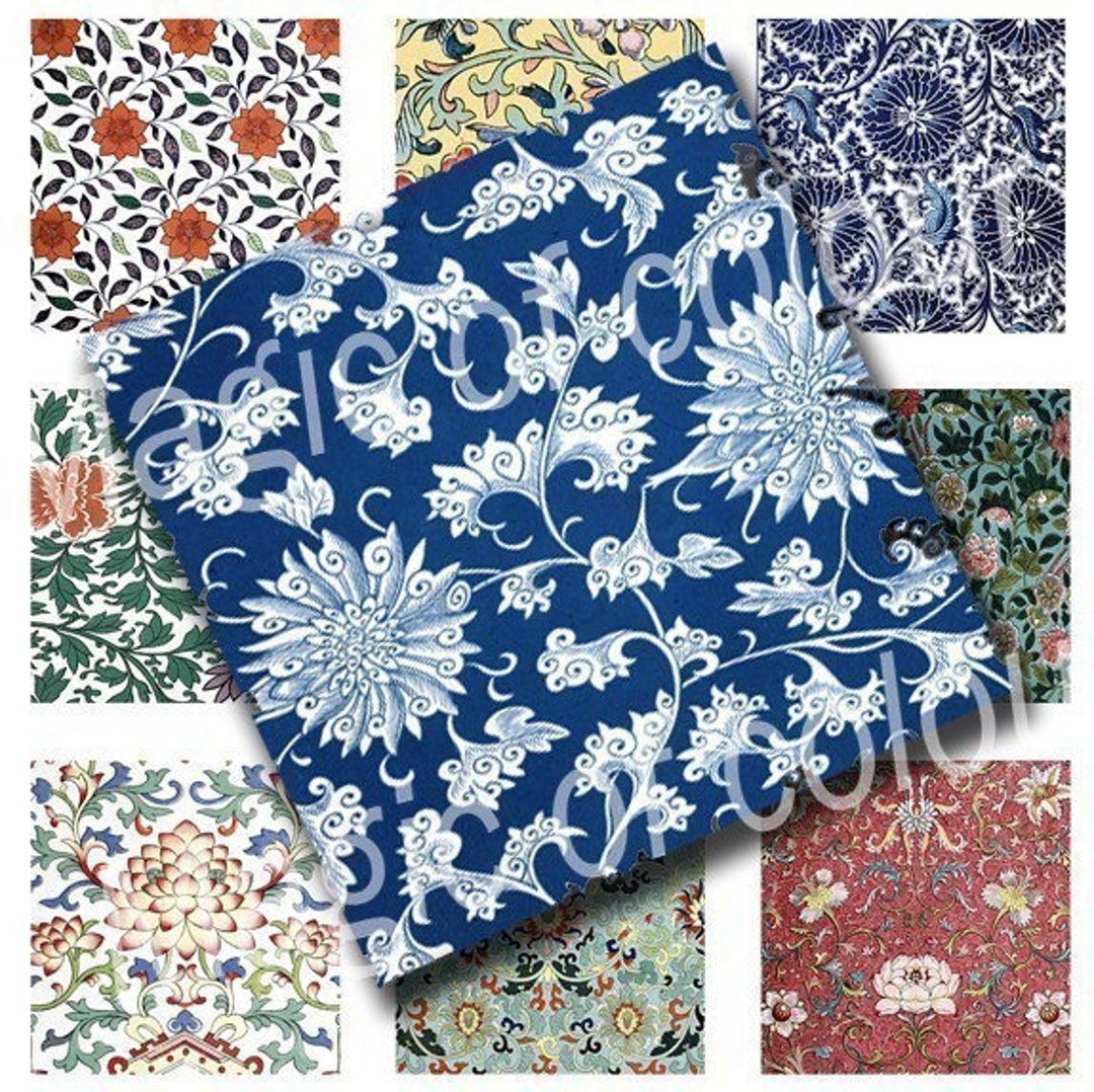 Digital Collage of Original East Patterns 63 1x1 Inch Square - Etsy