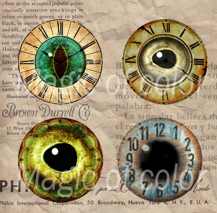 Steampunk Eyes 63 1 Inch Circle JPG Images Digital Collage - Etsy