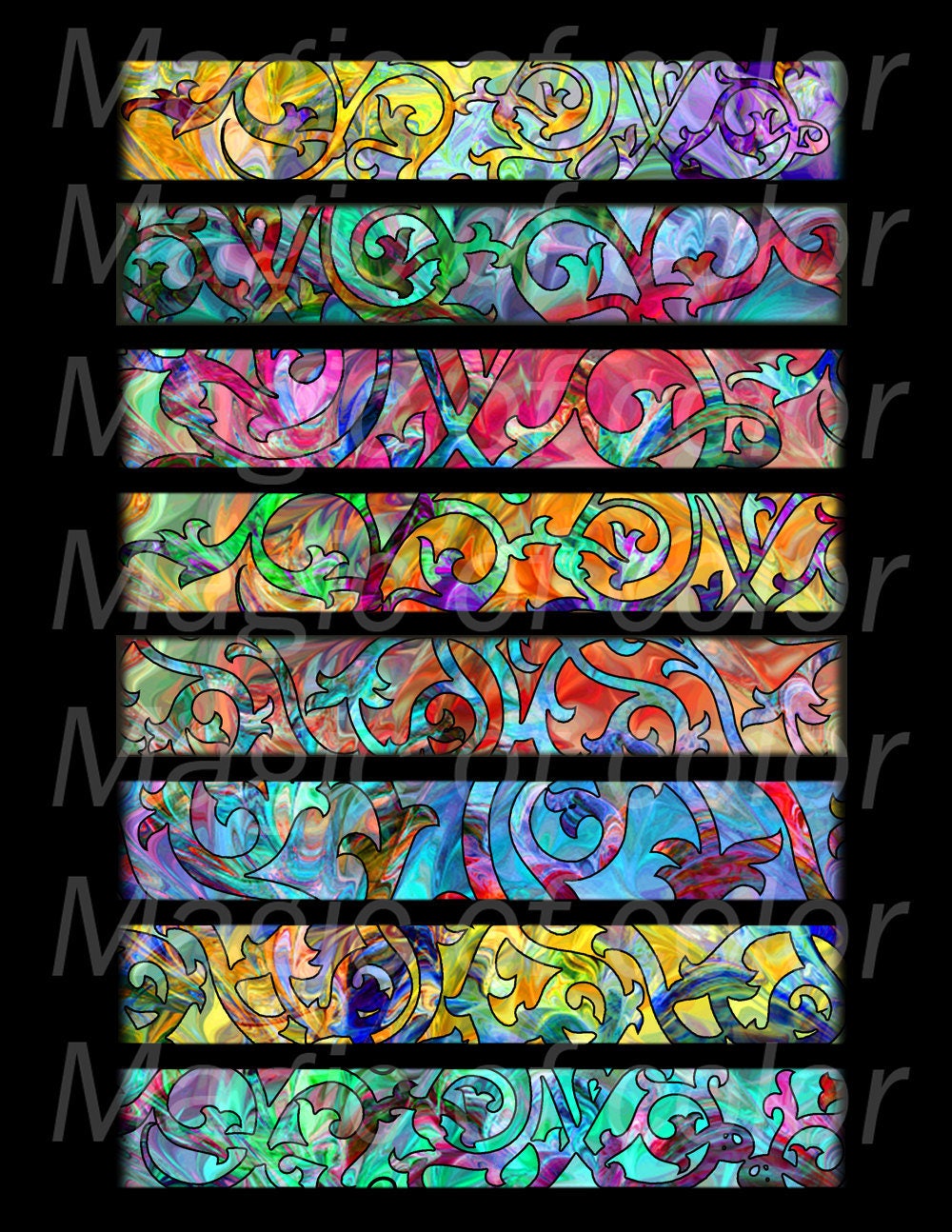 Ornamental Strips 8 1x6 Inch Rectangular JPG Images - Etsy