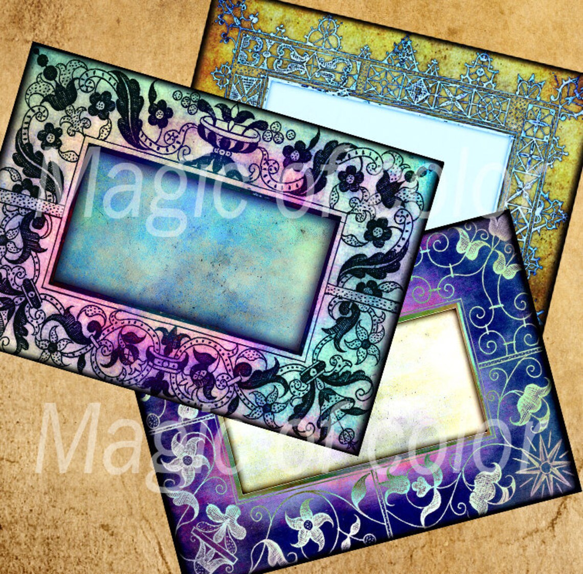 Ancient Handwritten Frames 8 Digital ACEO Images Printable - Etsy