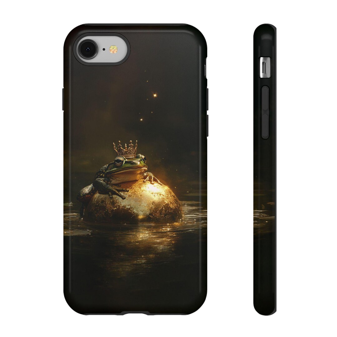 Phone Case, Frog Prince Sitting on a Golden Ball Design, Cute Frog ...