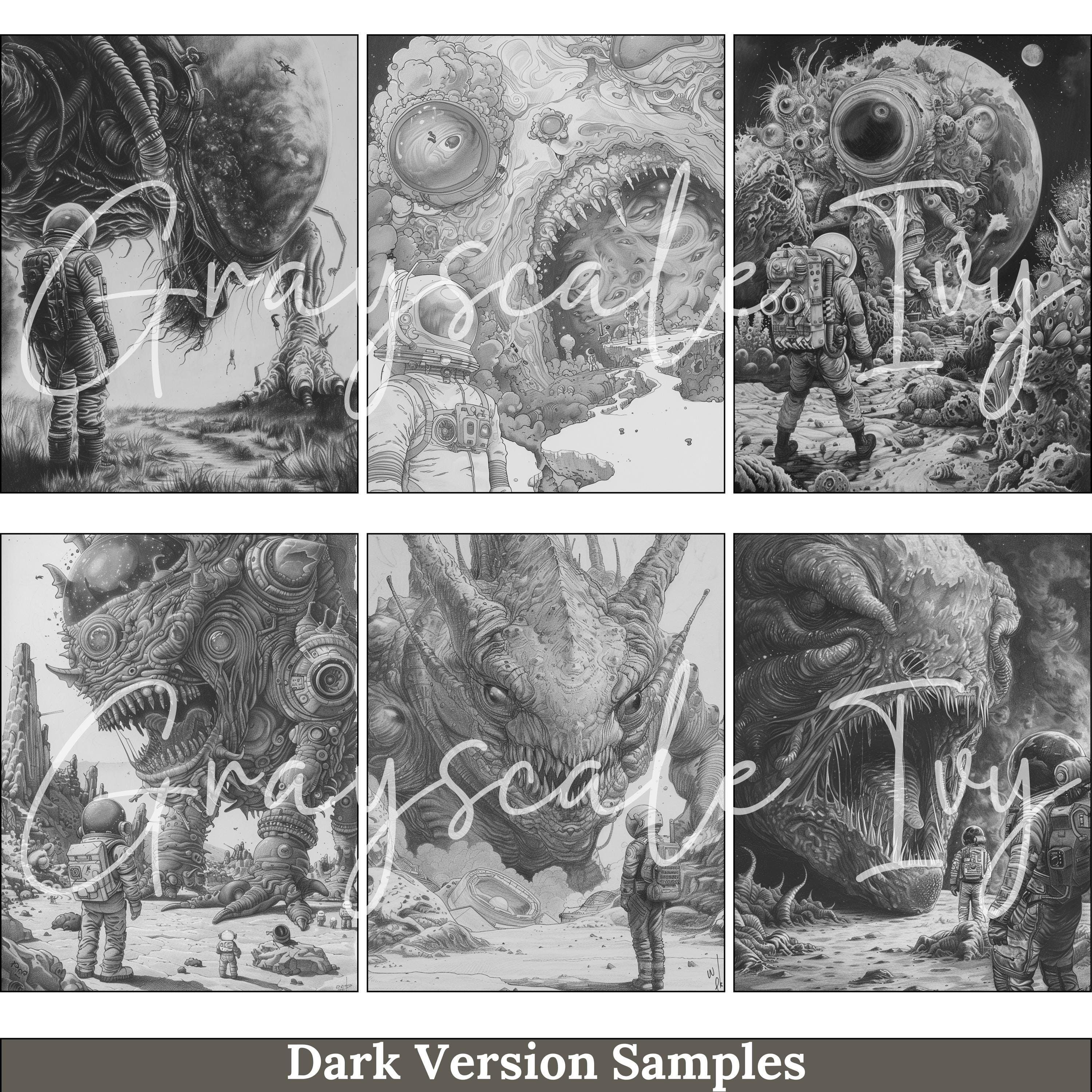 Facing the Unknown, 74 Coloring Pages, Stress Relief, Grayscale ...