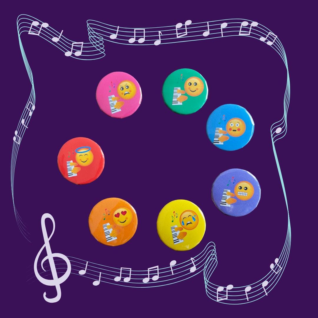 Piano Progress Pins - "emojis" Set - 50 Buttons - Etsy