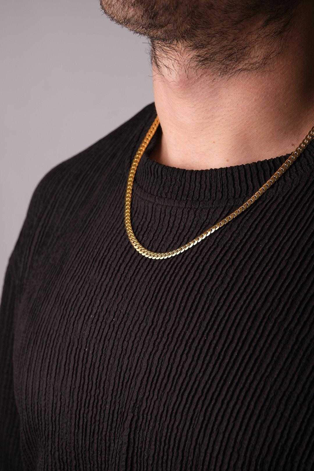 Men's Gold Snake Chain Choker Necklace & 54 Cm, Stainless Steel Jewelry ...