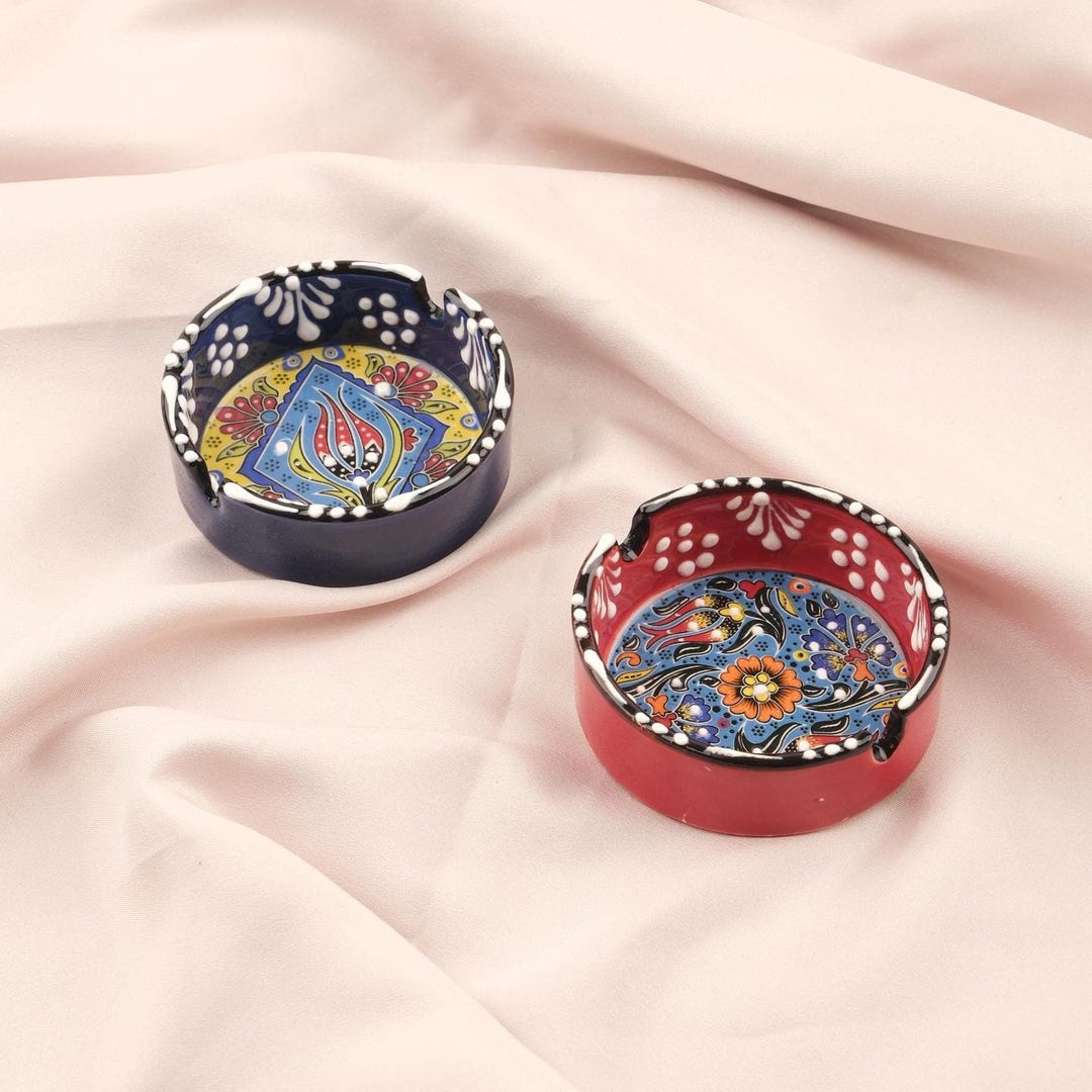 Buy1 Get1 Antique Ashtray in Red and Navy Blue, Authentic & Vintage ...