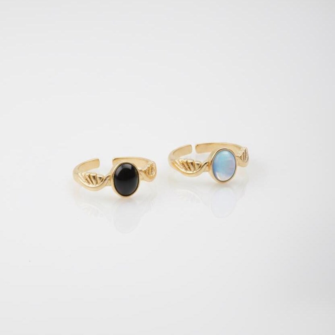 Handmade Vintage Look Gold Healing Gemstone Rings With Light, Dark ...