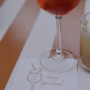 Aperol Spritz Cocktail Napkin Template, Over Spritzed Theme - Etsy