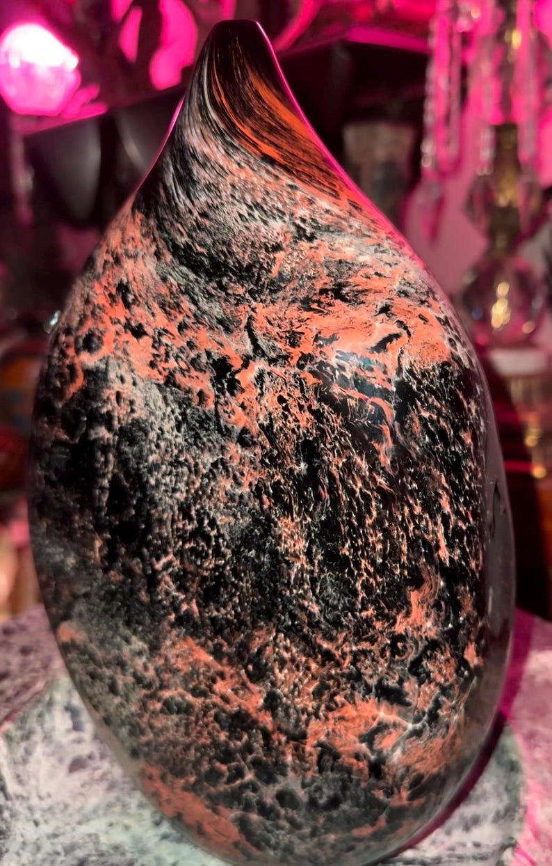 Signed Rare Hand-blown Art Glass Vase by Famed Artist Josh Simpson 11 ...