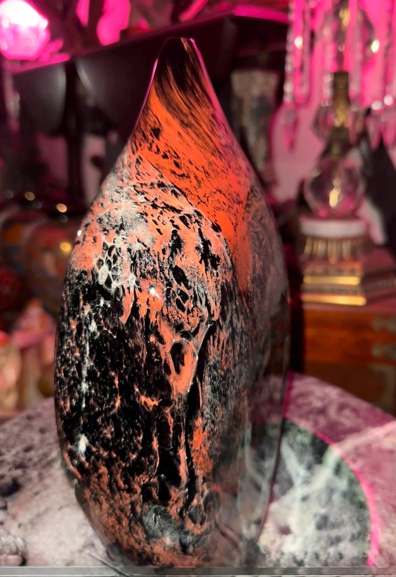 Signed Rare Hand-blown Art Glass Vase by Famed Artist Josh Simpson 11 ...