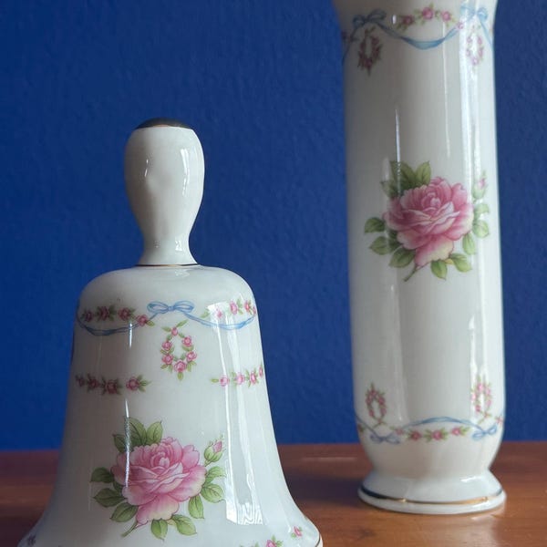 Lefton Rose Bell - Etsy