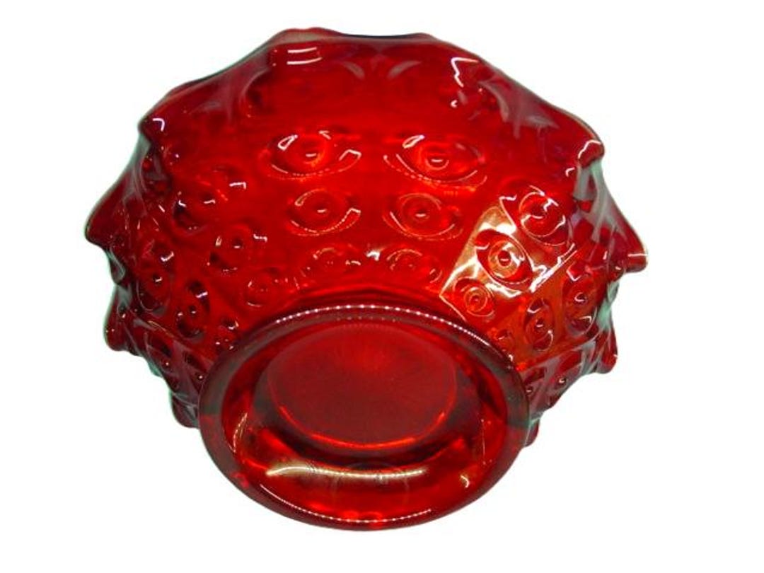 Viking Ruby Red Fluted Edge Bullseye Bowl on Footed Pedestal - Etsy