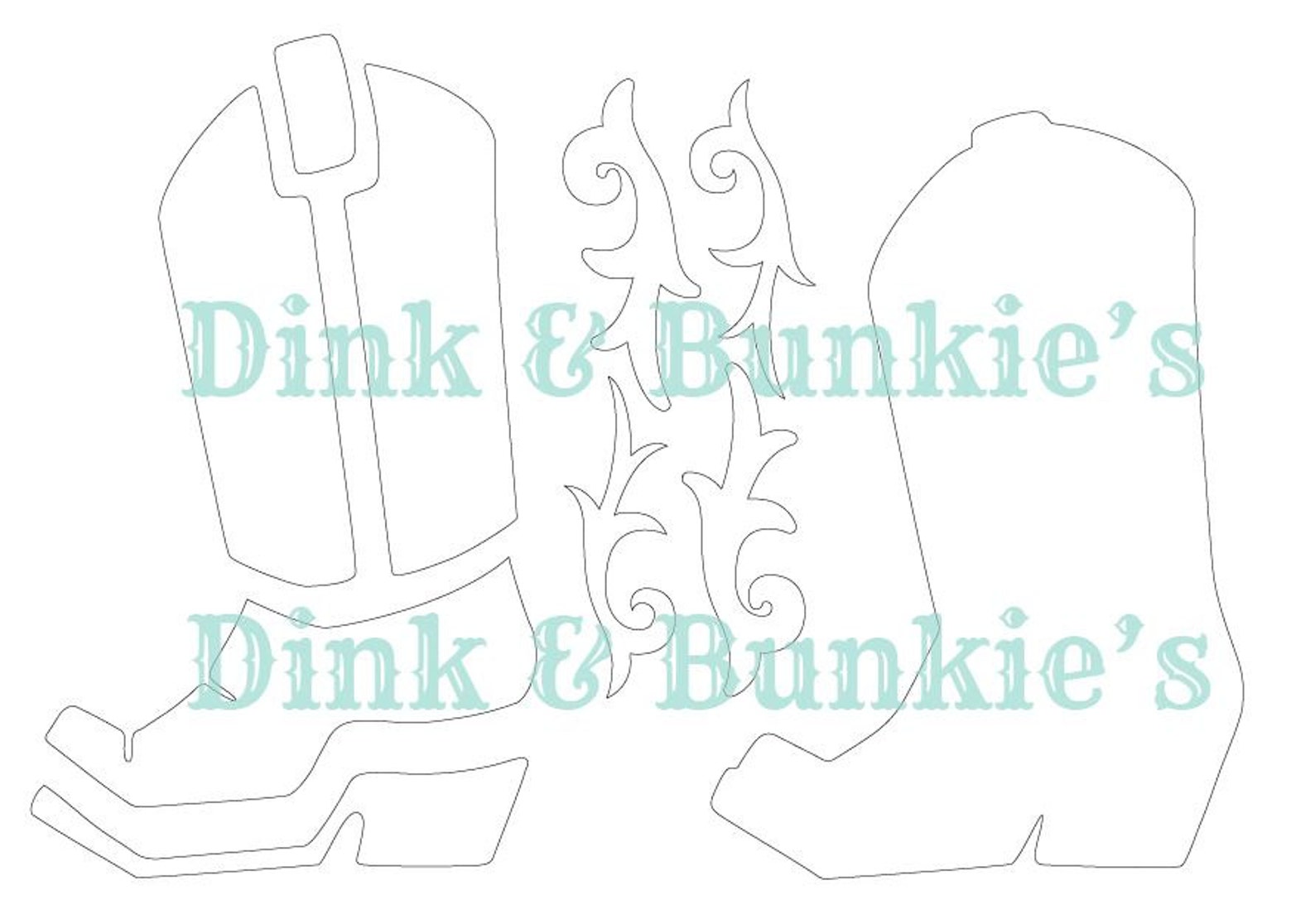 Cowboy Boot SVG DXF Die Cutter Template Cricut Silhouette - Etsy