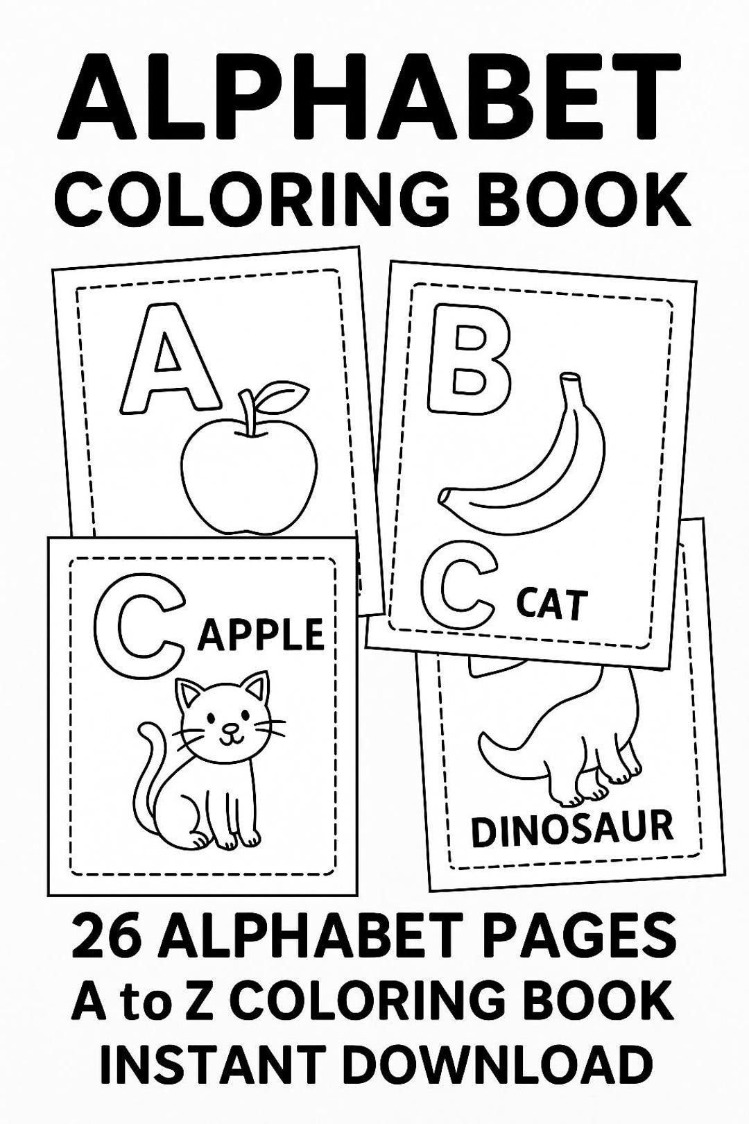 Alphabet Coloring Book for Kids: A-Z Printable Activity (PDF Download ...