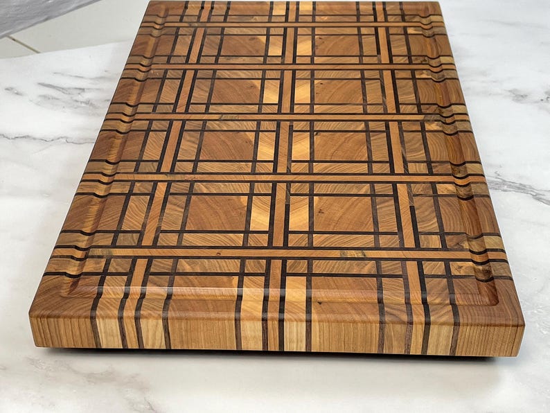 Plaid End Grain Walnut, Cherry & Maple Cutting Board - Etsy