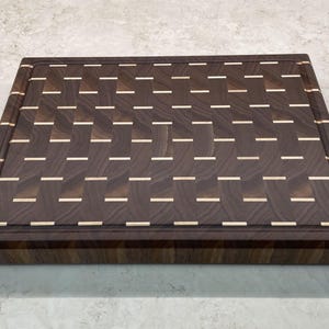 Walnut With Maple Accent End Grain Cutting Board - Etsy