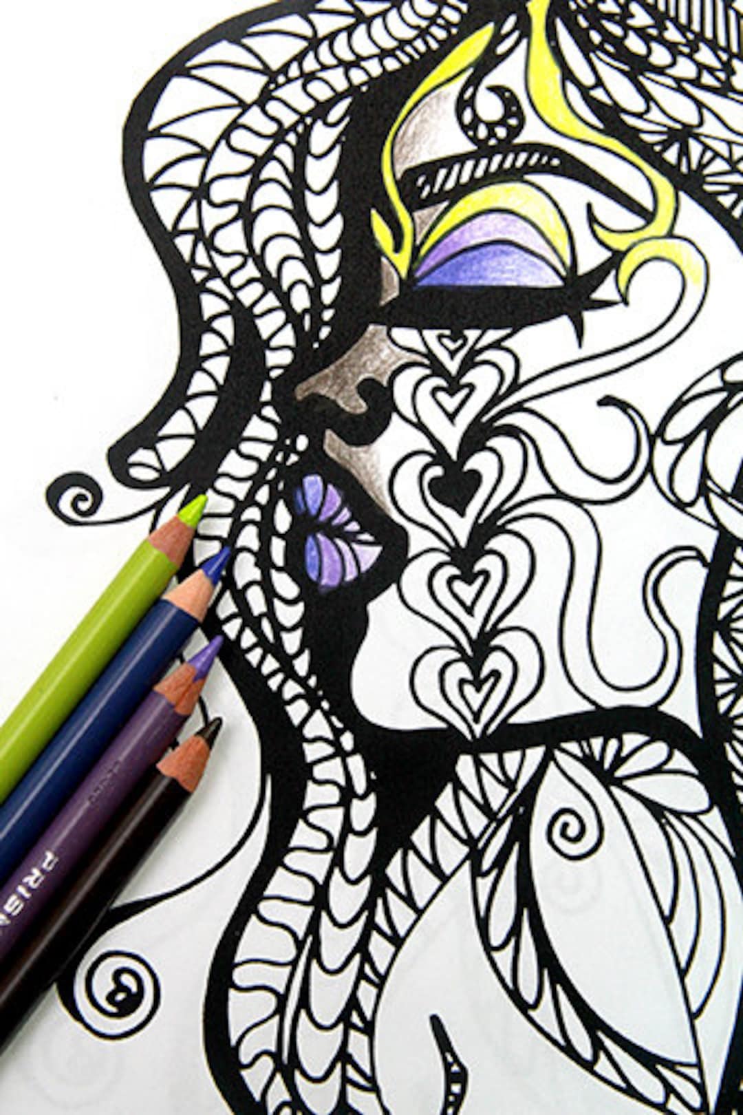 Gorgeous Locs of Love Printable Zentangle Coloring Sheet - Etsy