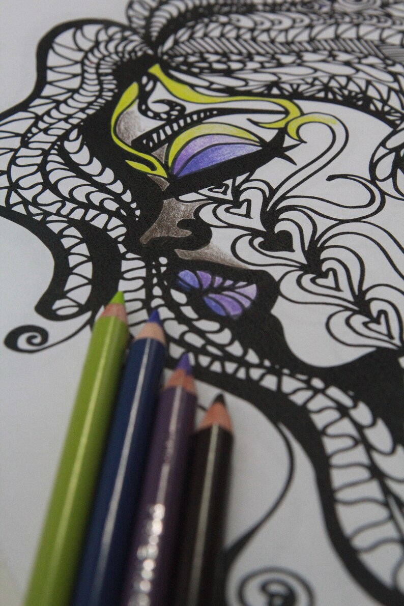 Gorgeous Locs of Love Printable Zentangle Coloring Sheet - Etsy