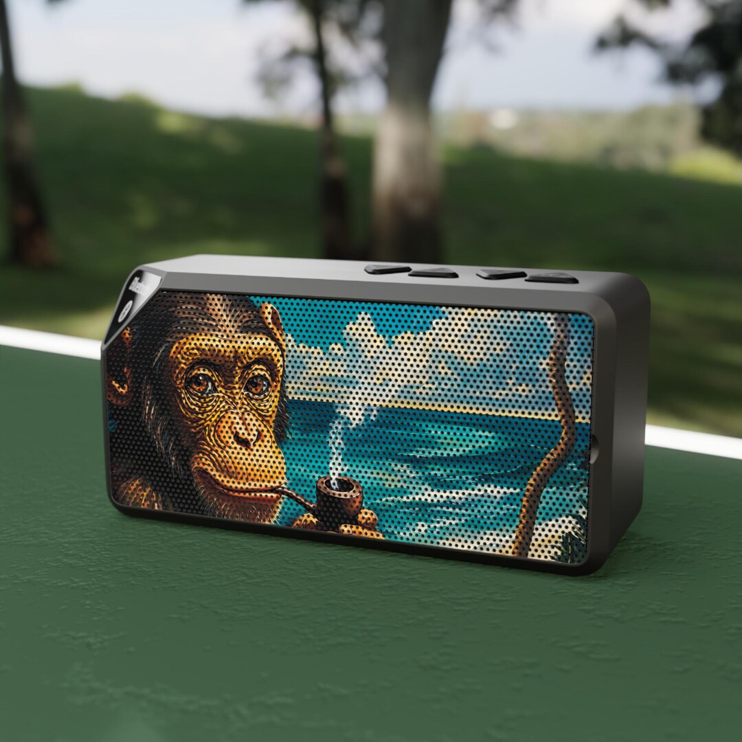 Monkey Smoking Pipe on Jungle Beach Jabba Bluetooth Speaker Gift for ...