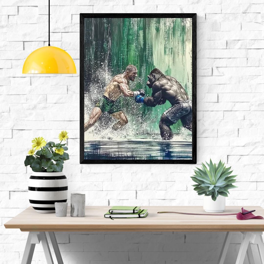 UFC Fighter VS. Gorilla Fine Art Printed Paper Poster W/frame Option ...