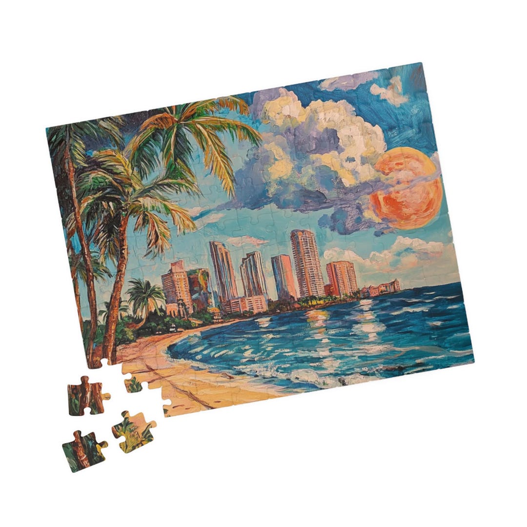 Beach Sunset Puzzle - Relaxing Coastal Scene for Family Fun 110 252 520 ...