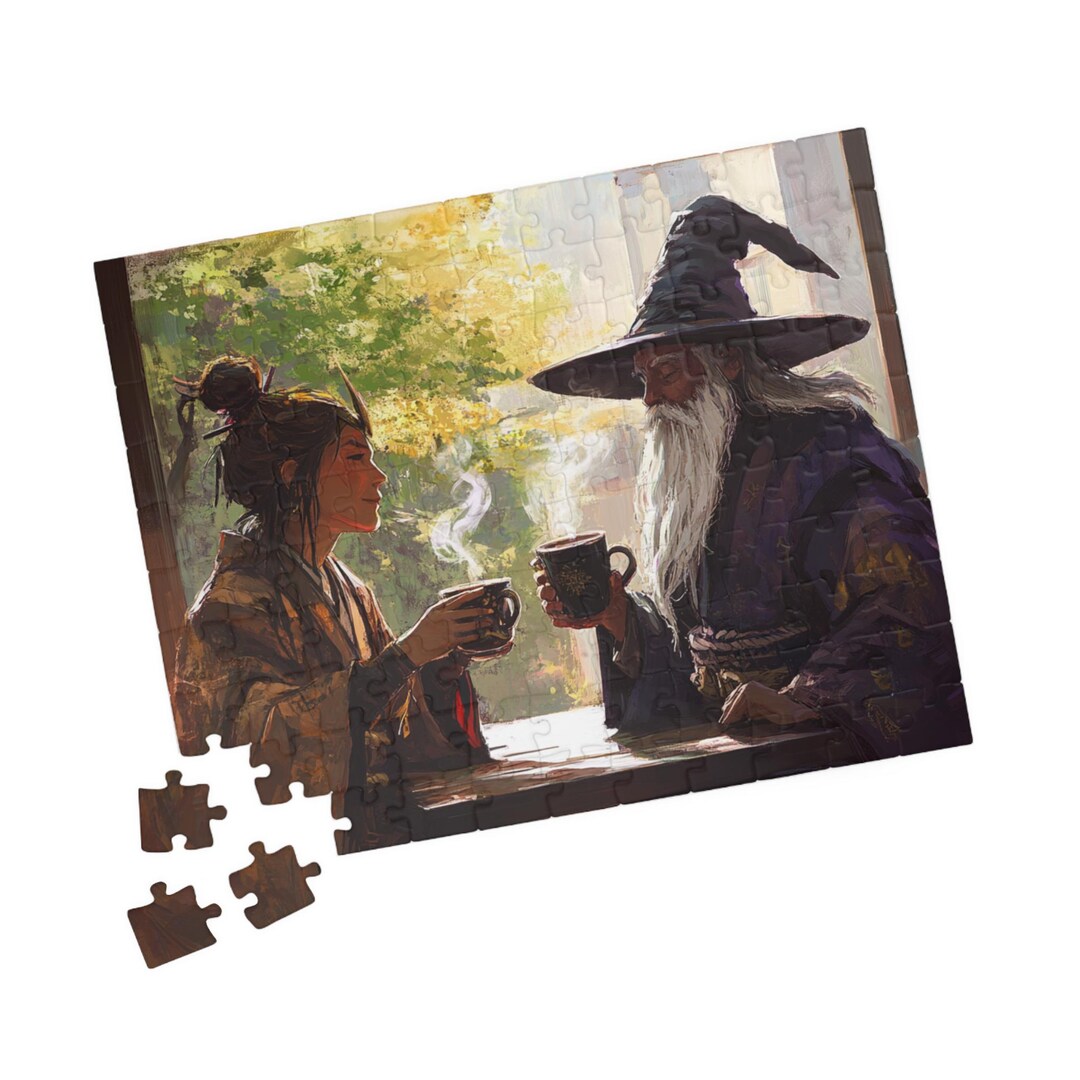 Wizard and Lady Drinking Coffee in Japan Puzzle 110, 252, 520, 1014 ...
